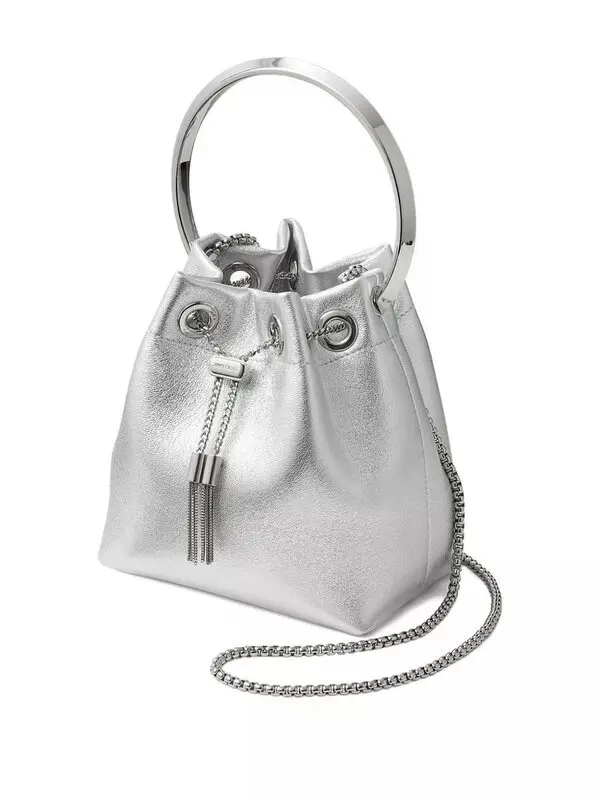JIMMY CHOO Bon Bon Drawstring Mini Bag - Silver