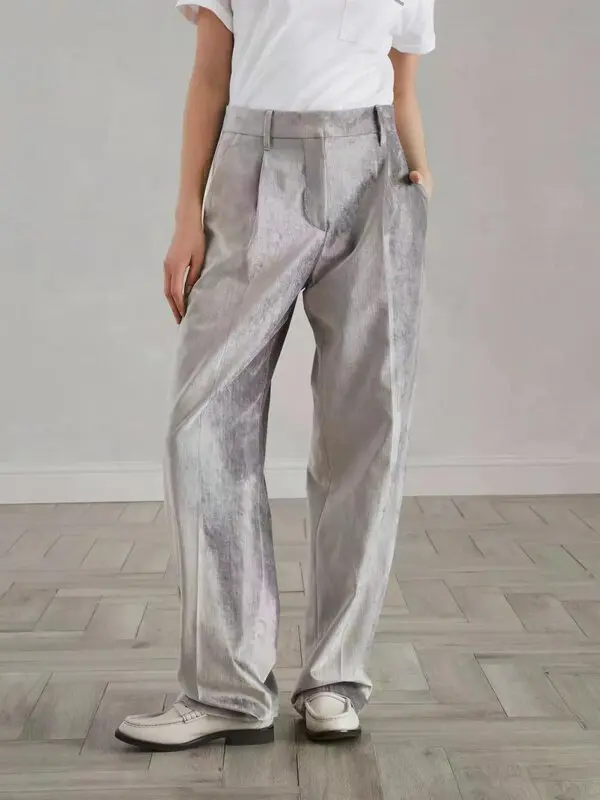 Brunello Cucinelli Monili-trim Straight-leg Trousers