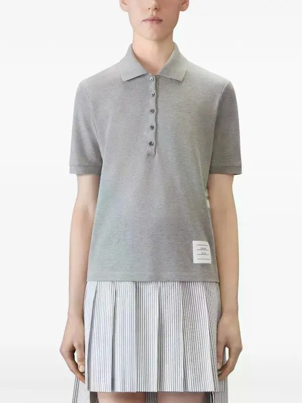 Thom Browne Striped Logo-patch Polo Shirt