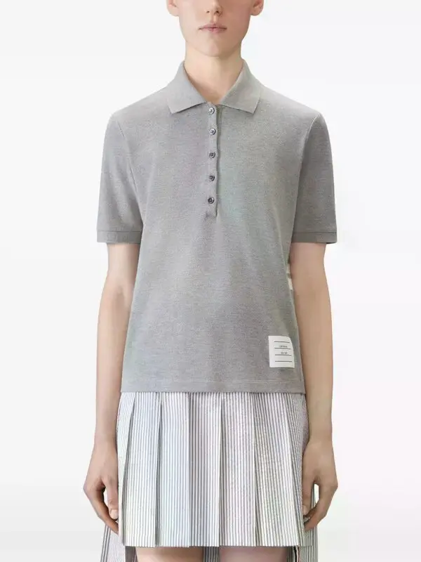 Thom Browne Striped Logo-patch Polo Shirt