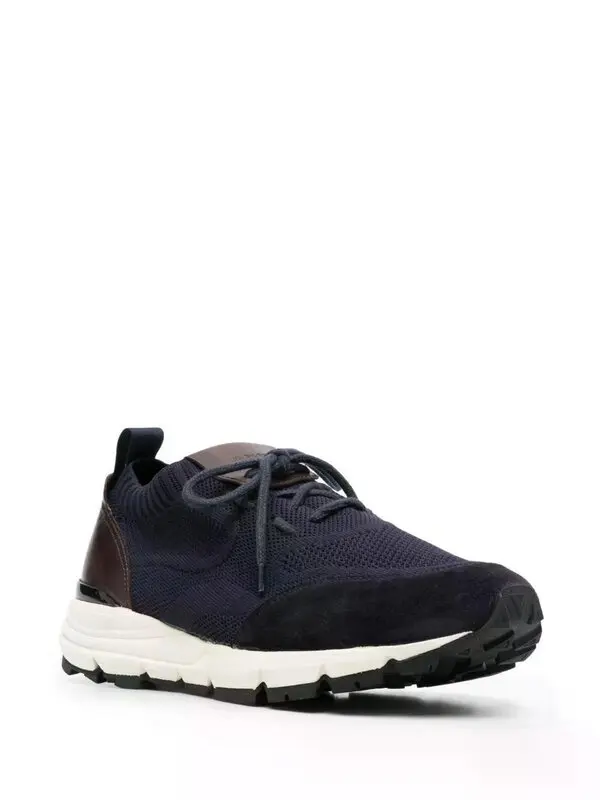 SCAROSSO Suede And Knitted Upper Trainers