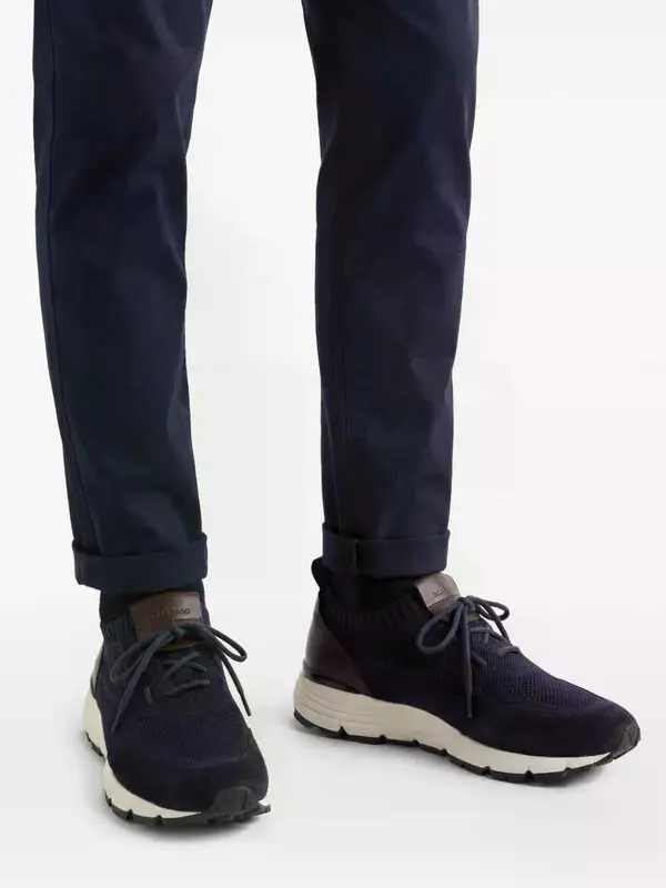 SCAROSSO Suede And Knitted Upper Trainers