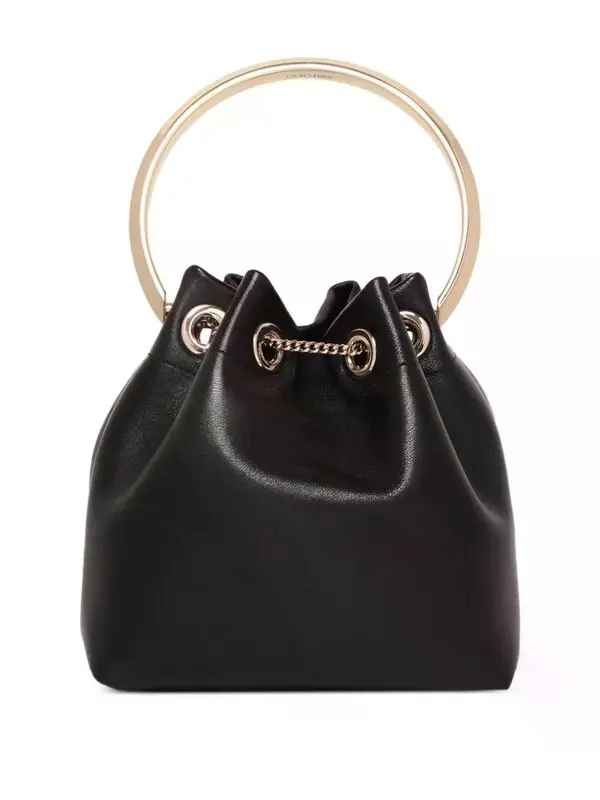 JIMMY CHOO Bon Bon Mini Bag With Metal Bracelet Handle - Black