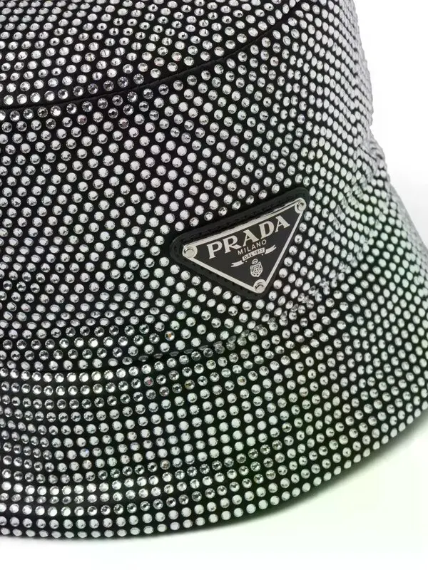 Prada Crystal-embellished Bucket Hat - Black