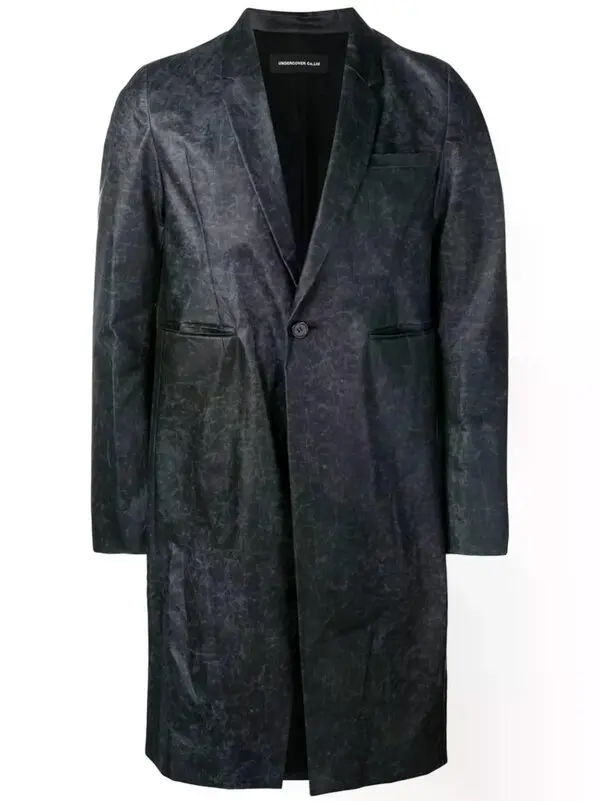 Undercover Single-breasted Coat With Rear Logo Print