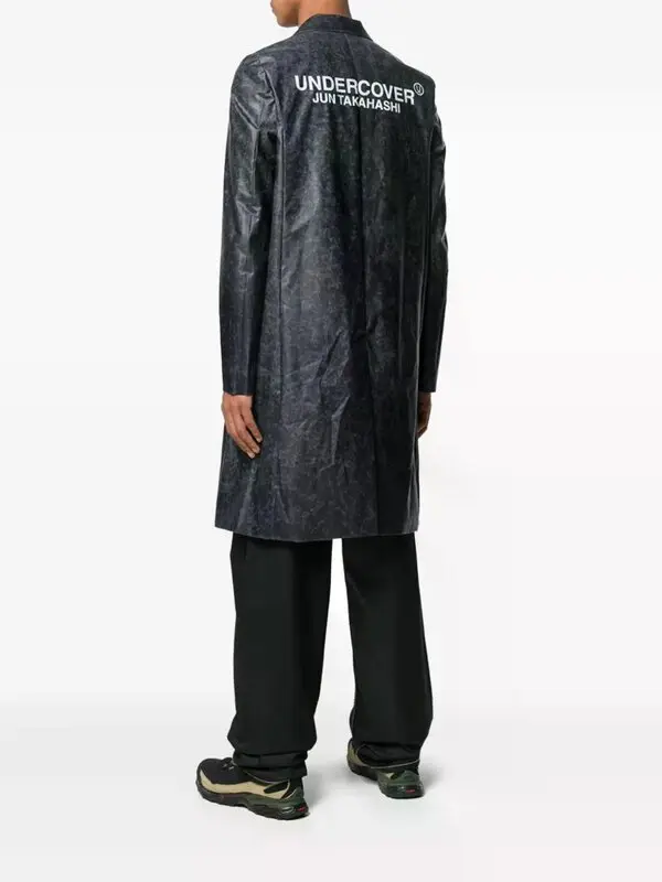 Undercover Single-breasted Coat With Rear Logo Print