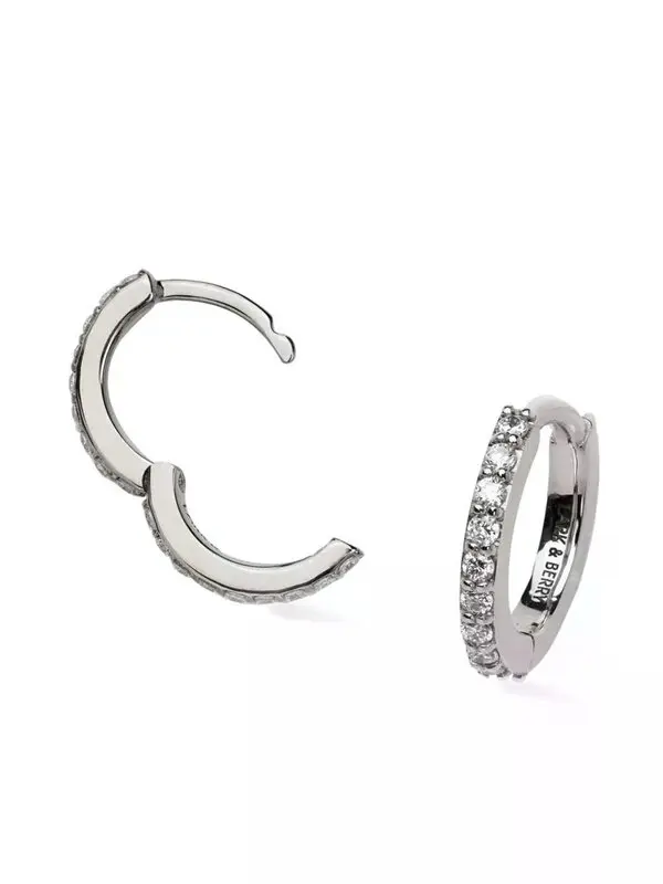 LARK & BERRY 14kt White Gold Diamond Pavé Huggie Hoop Earring