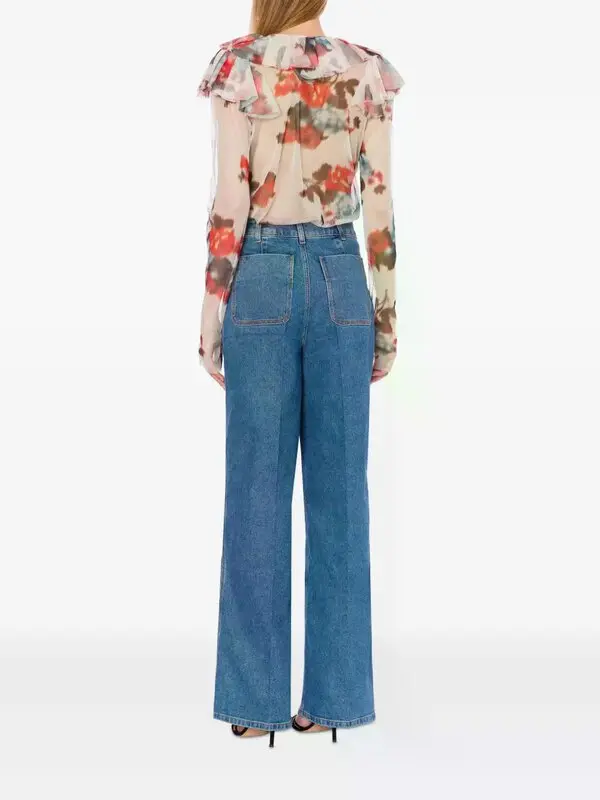 Philosophy Di Lorenzo Serafini Floral Print Ruffled Blouse