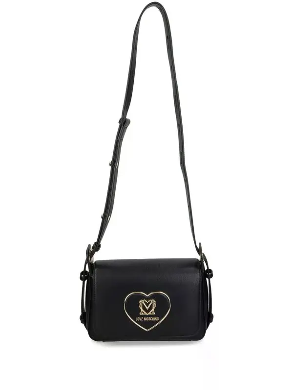Moschino Logo-plaque Faux-leather Shoulder Bag - Black