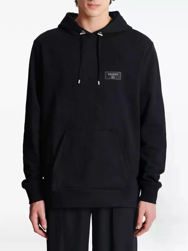 Balmain Logo Patch Hoodie