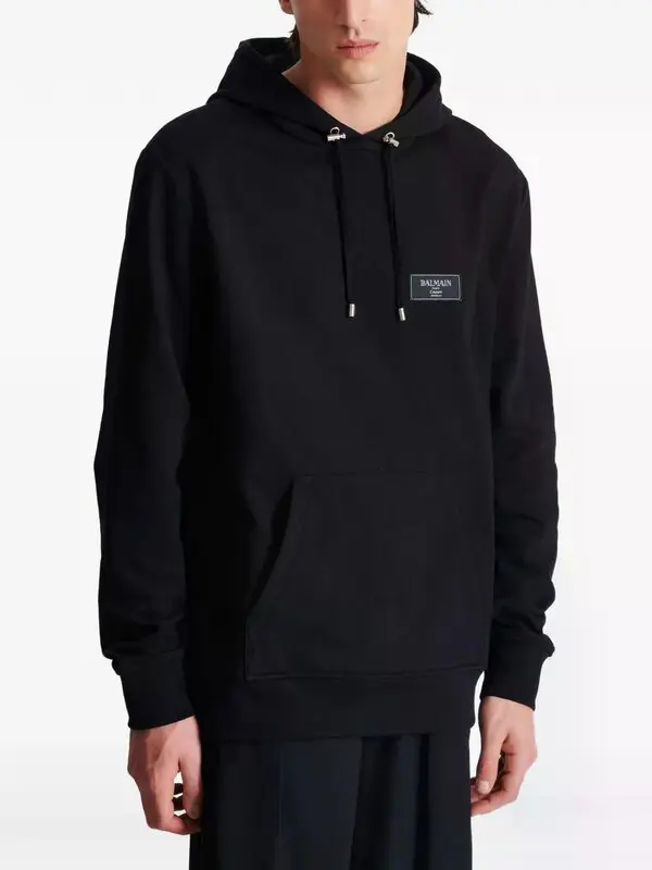 Balmain Logo Patch Hoodie