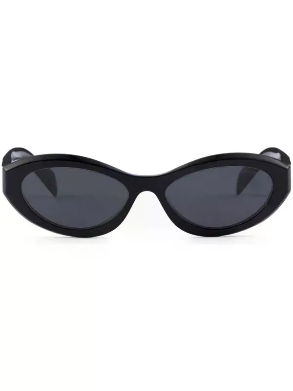 Prada Symbole Oval-frame Sunglasses - Black