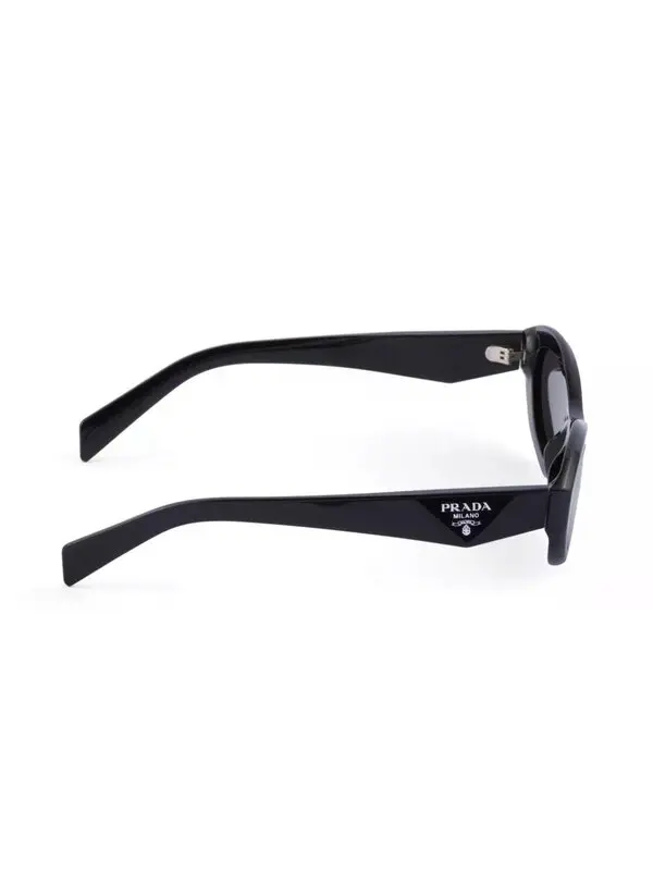 Prada Symbole Oval-frame Sunglasses - Black