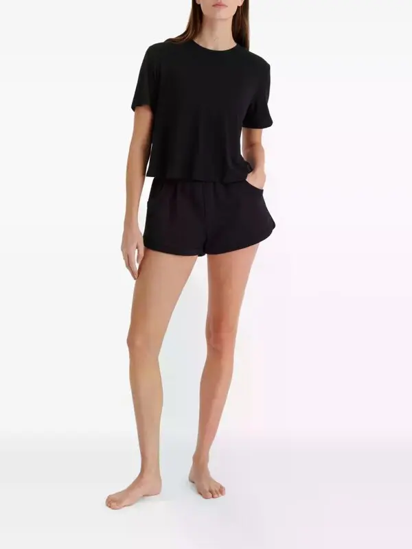 ERES Cropped Crew Neck T-shirt - Black