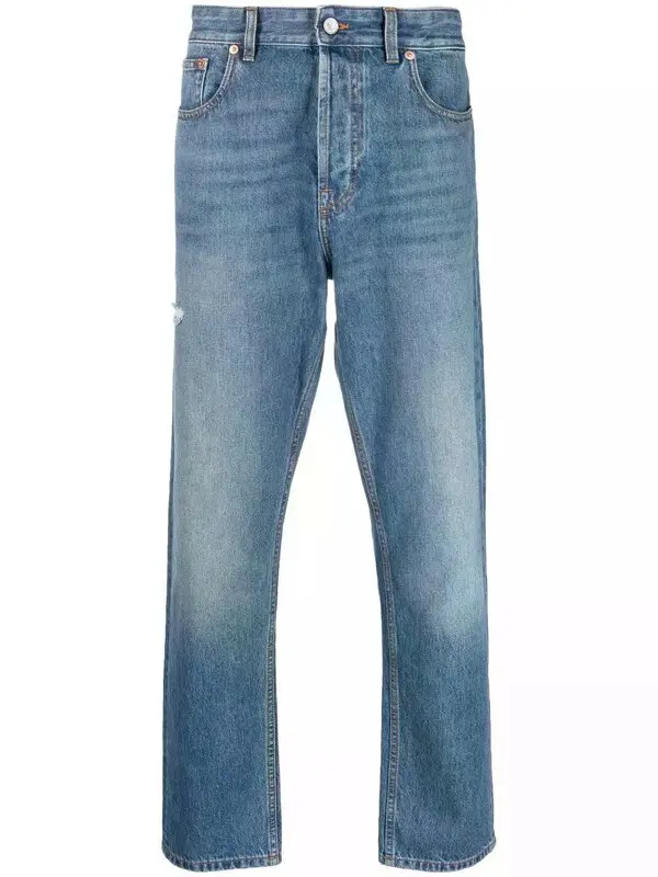 Valentino Garavani Distressed Straight Leg Jeans