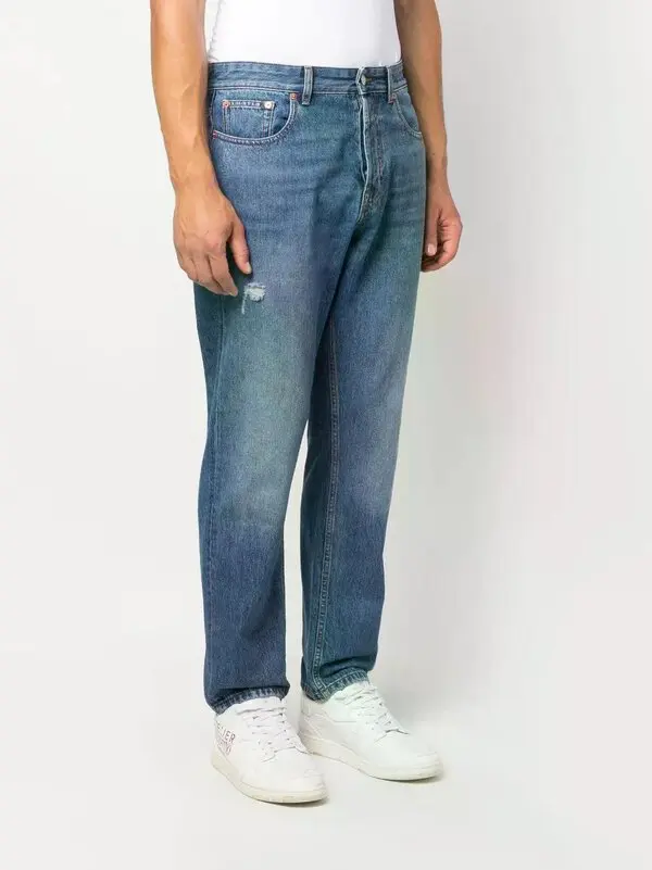 Valentino Garavani Distressed Straight Leg Jeans