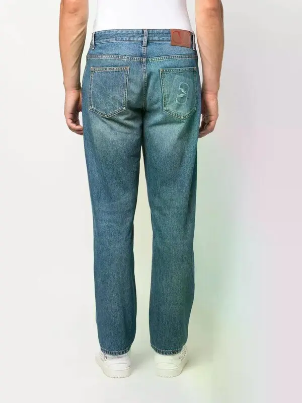 Valentino Garavani Distressed Straight Leg Jeans
