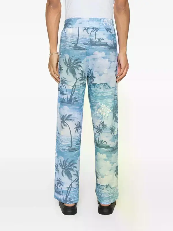 Palm Angels Graphic Print Straight-leg Trousers