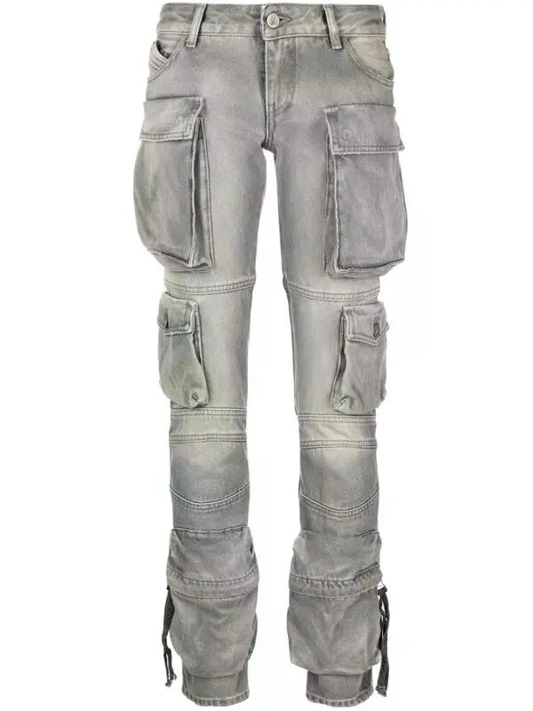 Attico Essie Tapered Cargo Jeans - Grey