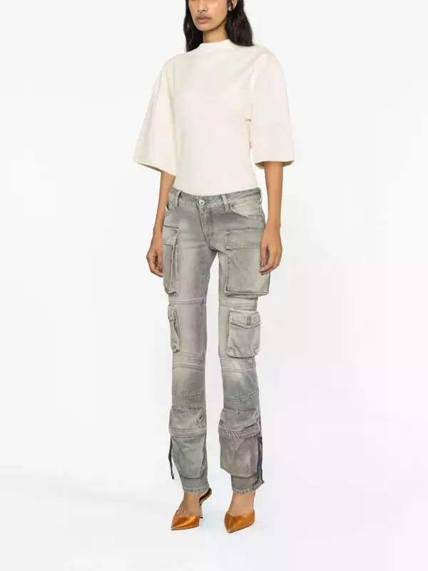 Attico Essie Tapered Cargo Jeans - Grey