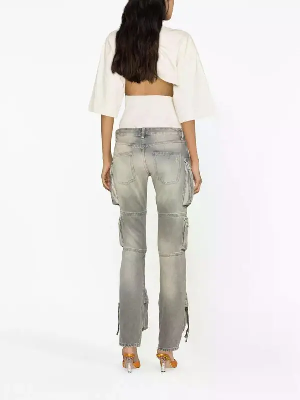 Attico Essie Tapered Cargo Jeans - Grey