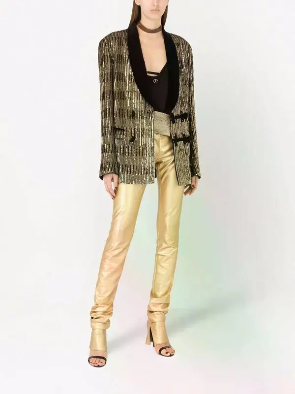 Dolce & Gabbana Sequin-embellished Jacket With Shawl Lapels