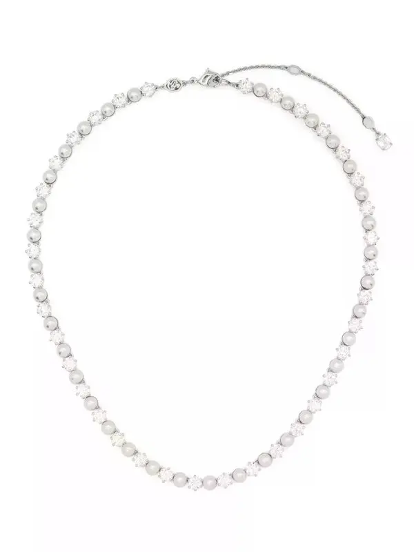 SWAROVSKI Matrix Tennis Necklace With Crystal And Pearl Embellishments - Silver