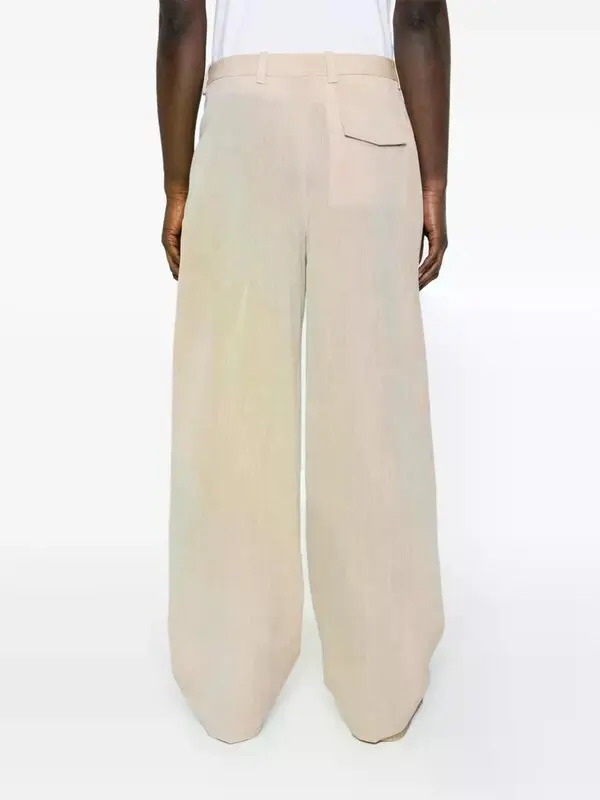 Jacquemus Beige Linen-wool Blend Tapered Trousers