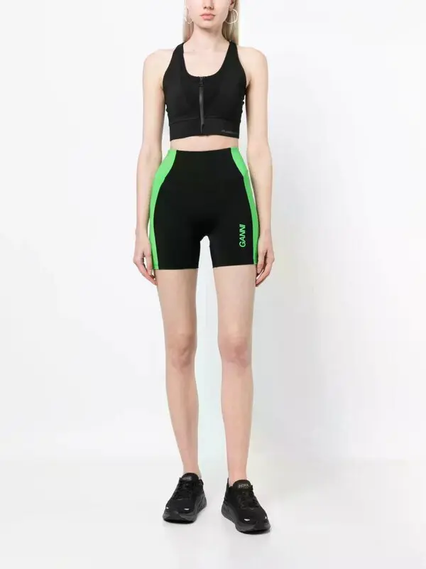 GANNI Active High-waist Cycling Shorts - Black
