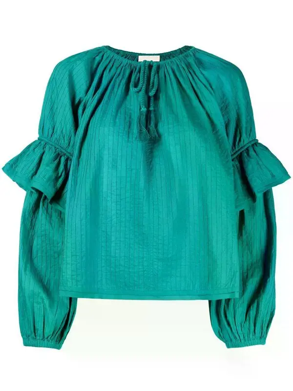 Ulla Johnson Tie-front Puff-sleeve Blouse