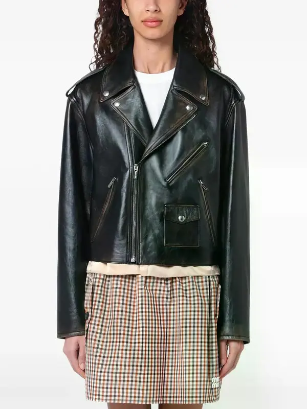 Miu Miu Leather Biker Jacket