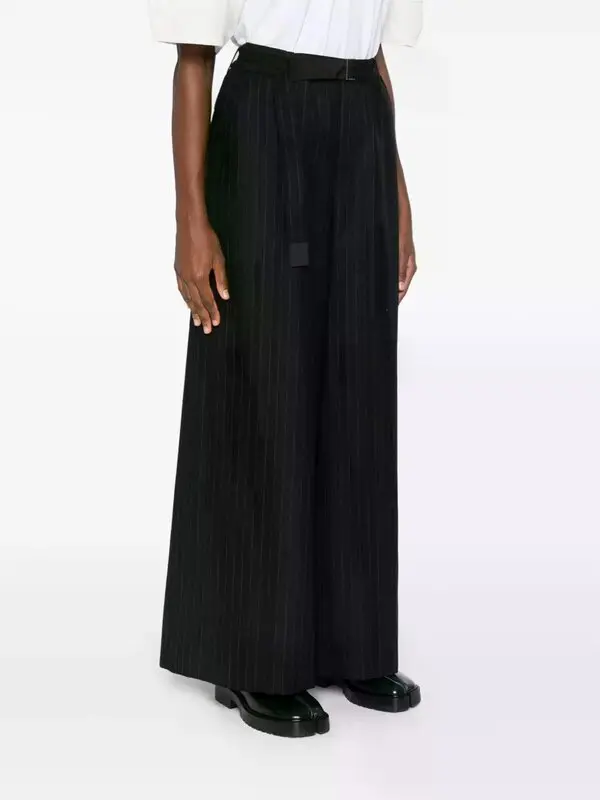 Sacai Pinstriped Wide-leg Trousers