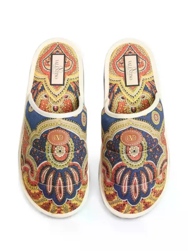 Valentino Garavani Quilted Paisley Print Slides