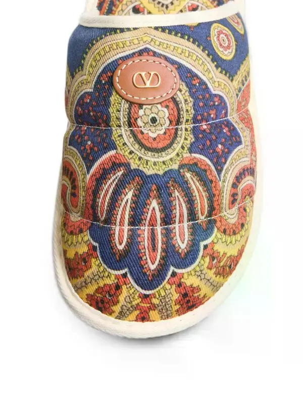 Valentino Garavani Quilted Paisley Print Slides