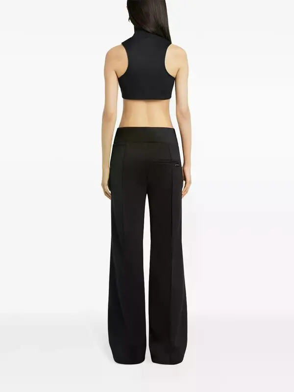 COURREGES Scuba Cropped Jacket With Logo Detail - Black