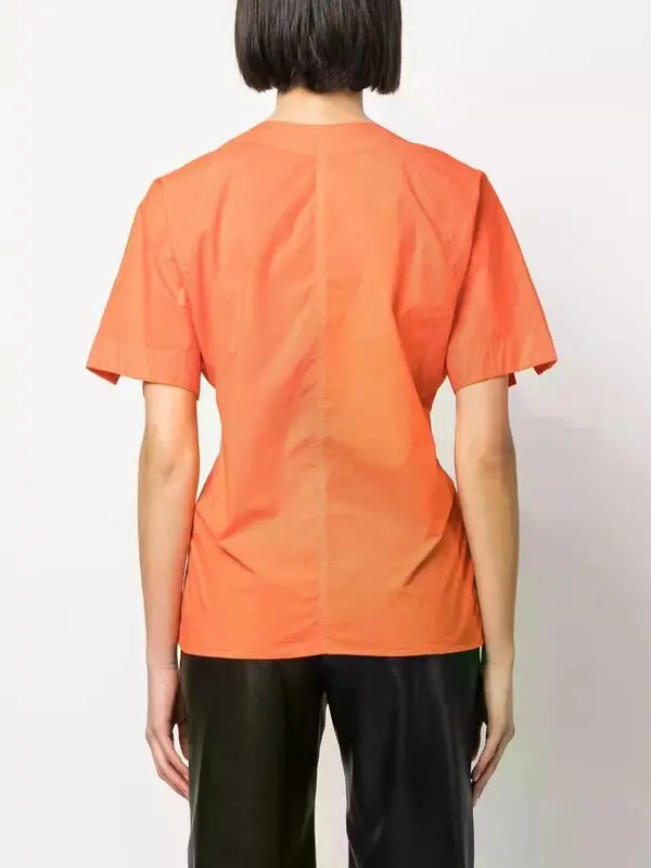 Henrik Vibskov Tied-waist Short-sleeved Blouse
