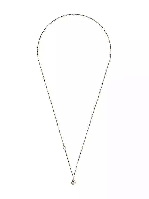 Werkstatt:München Tone Brass Mini Anchor Chain Necklace - Silver