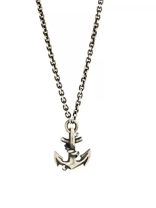 Werkstatt:München Tone Brass Mini Anchor Chain Necklace