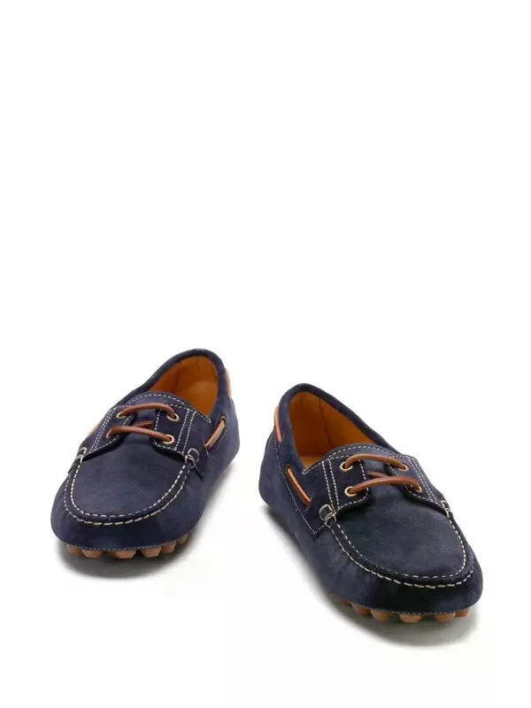 TOD'S Navy Leather Boat Shoes