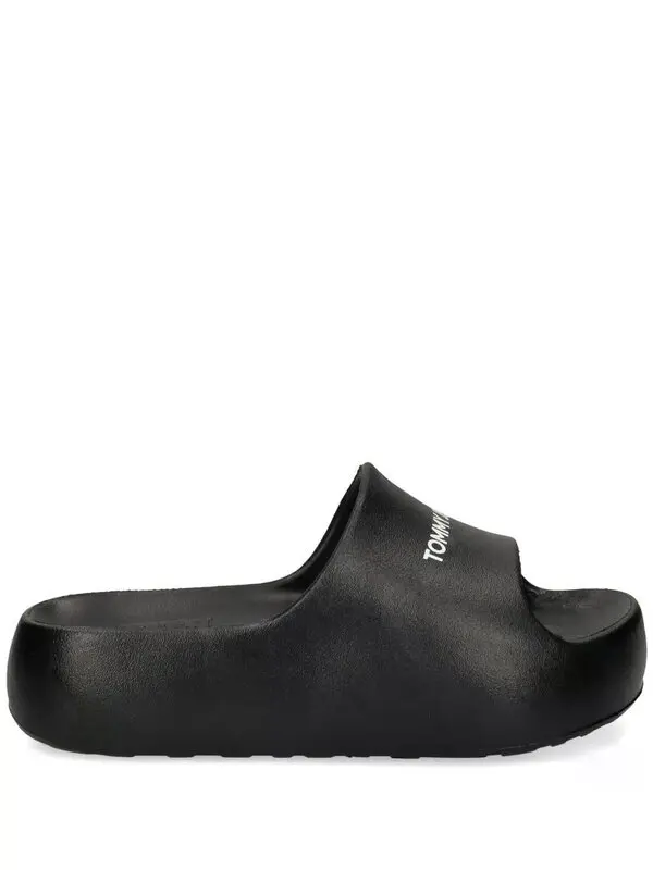 Tommy Hilfiger Logo Print Platform Slides