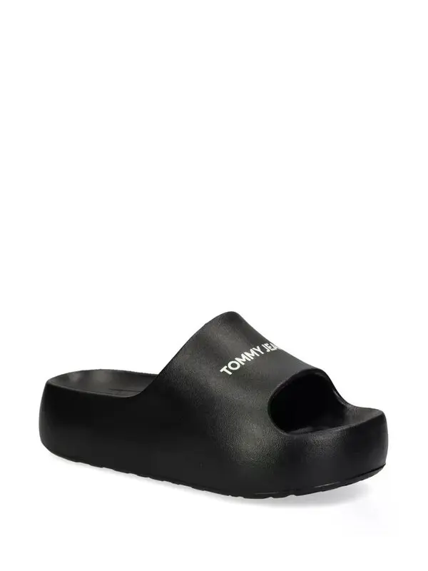 Tommy Hilfiger Logo Print Platform Slides