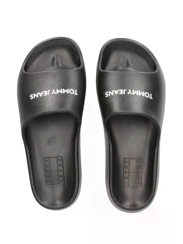 Tommy Hilfiger Logo Print Platform Slides