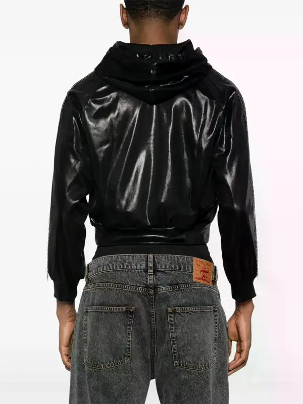 DOUBLET Foiled Finish Jersey Hoodie - Black