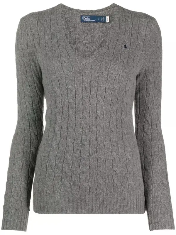 Polo Ralph Lauren Cable-knit Jumper With Signature Polo Pony Motif - Grey