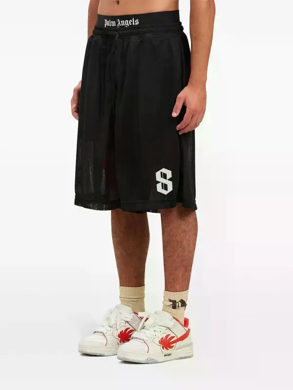Palm Angels Mesh Logo Shorts