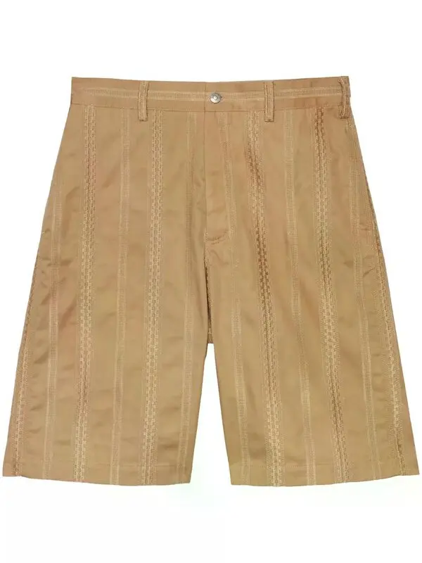 MSGM Striped Embroidered Shorts