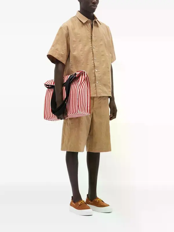 MSGM Striped Embroidered Shorts