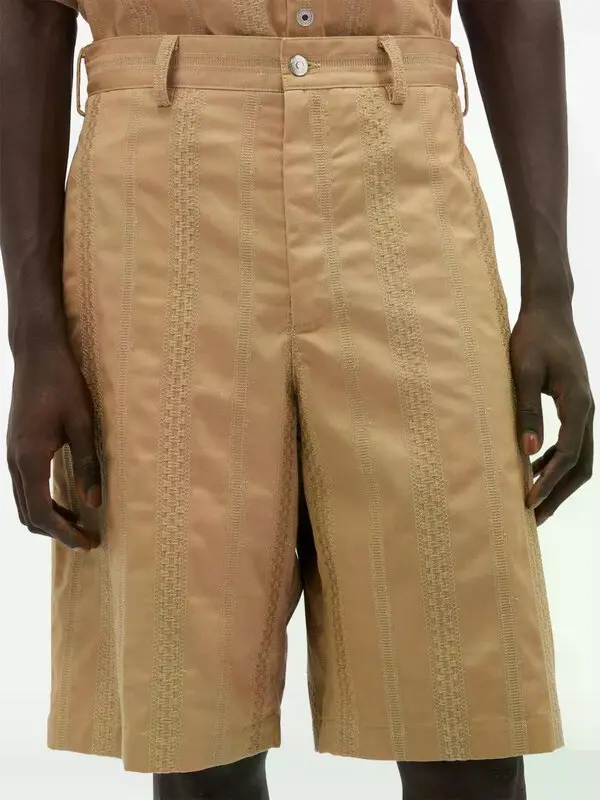 MSGM Striped Embroidered Shorts