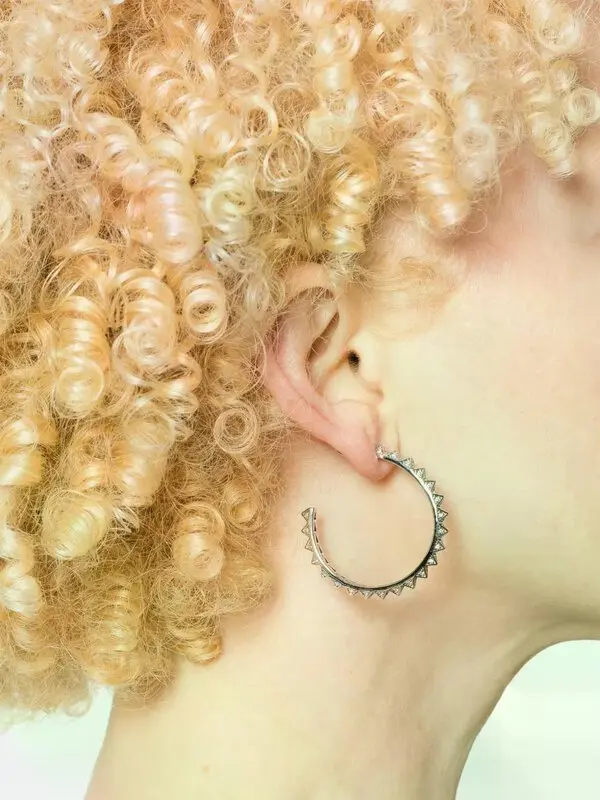 Eddie Borgo Pavé Pyramid Hoop Earrings - Silver