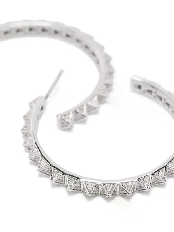 Eddie Borgo Pavé Pyramid Hoop Earrings - Silver